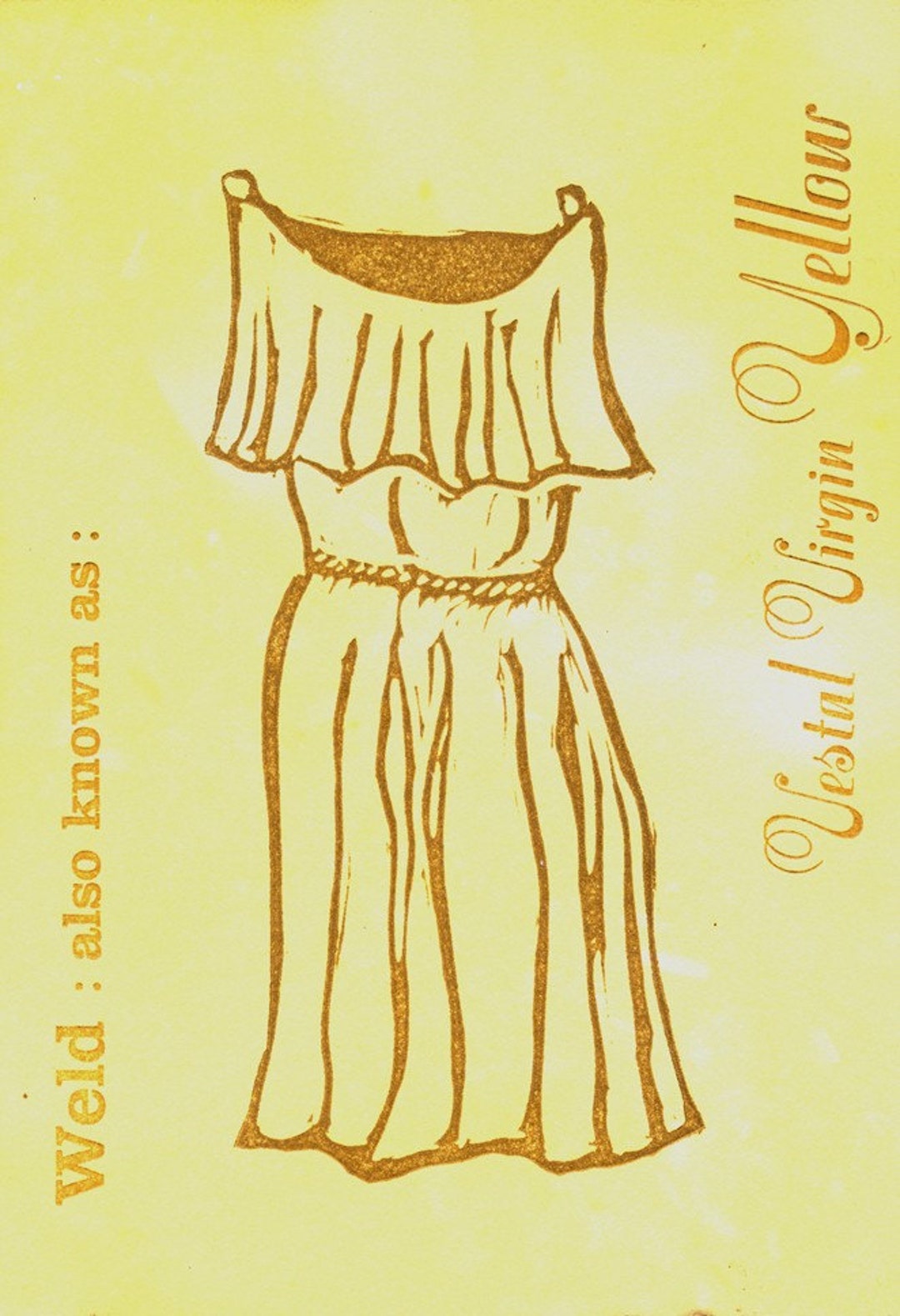 Weld Dyed Postcard - Etsy