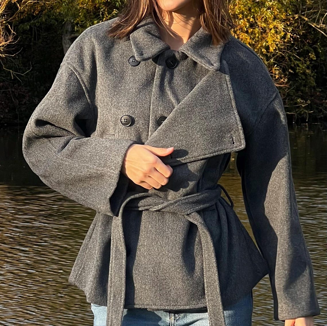 Elegant High Neck Belted Coat – Winter Jacket, Drop Shoulder Coat - Etsy