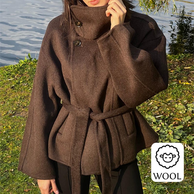 Handmade Short Wool Coat - Etsy UK