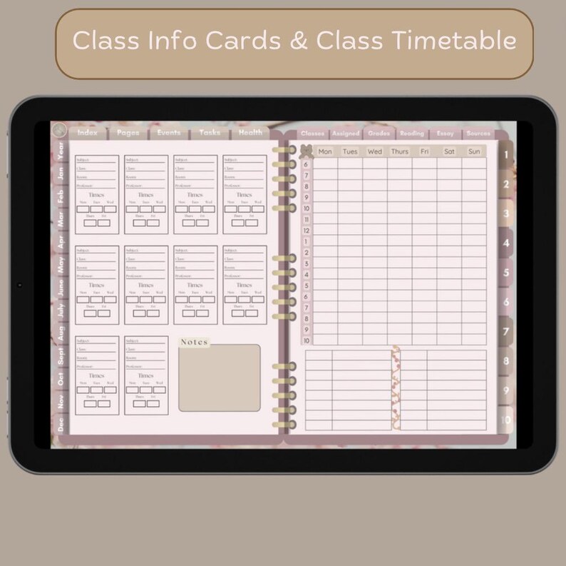 Cute Teddy Bear Themed Digital Academic Planner | Hyperlinked Goodnotes ...