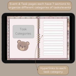 Cute Teddy Bear Themed Digital Academic Planner | Hyperlinked Goodnotes ...