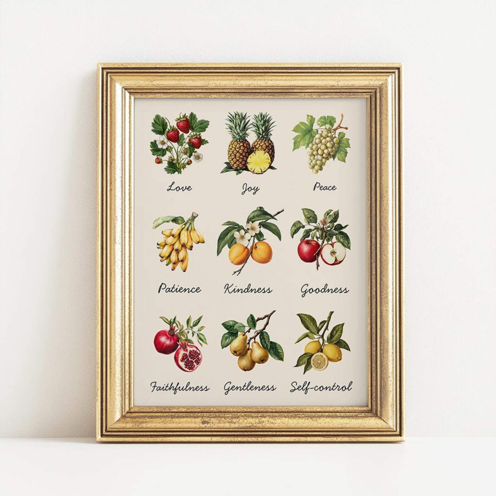 Fruits of the Spirit Wall Art – Galatians 5:22 Christian Bible Verse ...