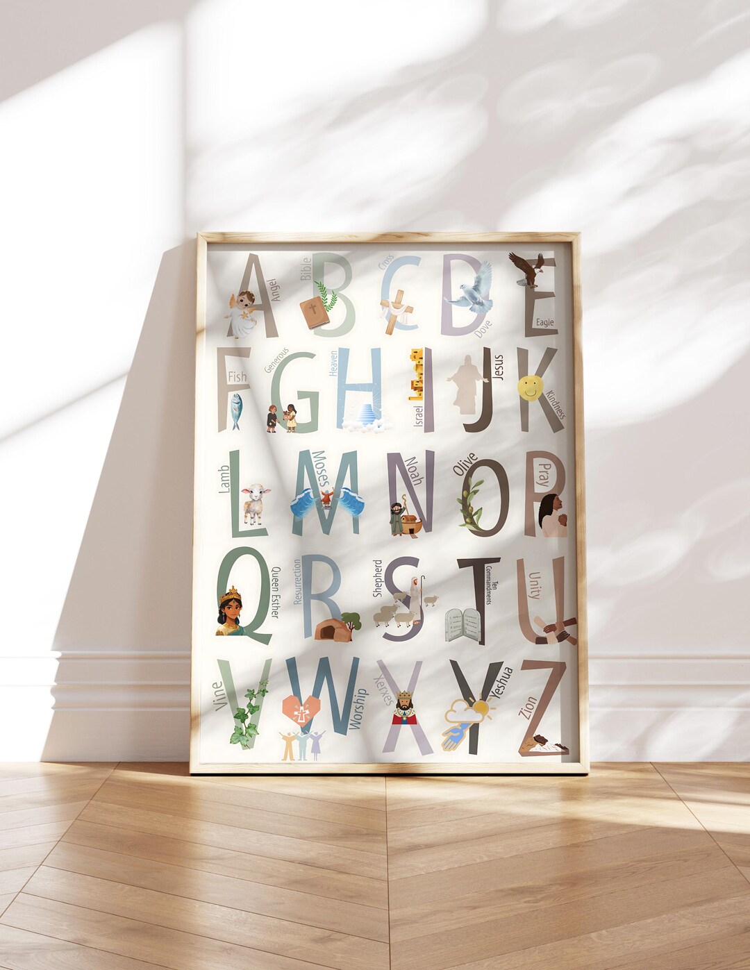 Alphabet Nursery Print for Baby Nursery, Nursery Wall Art, Alphabet Art ...