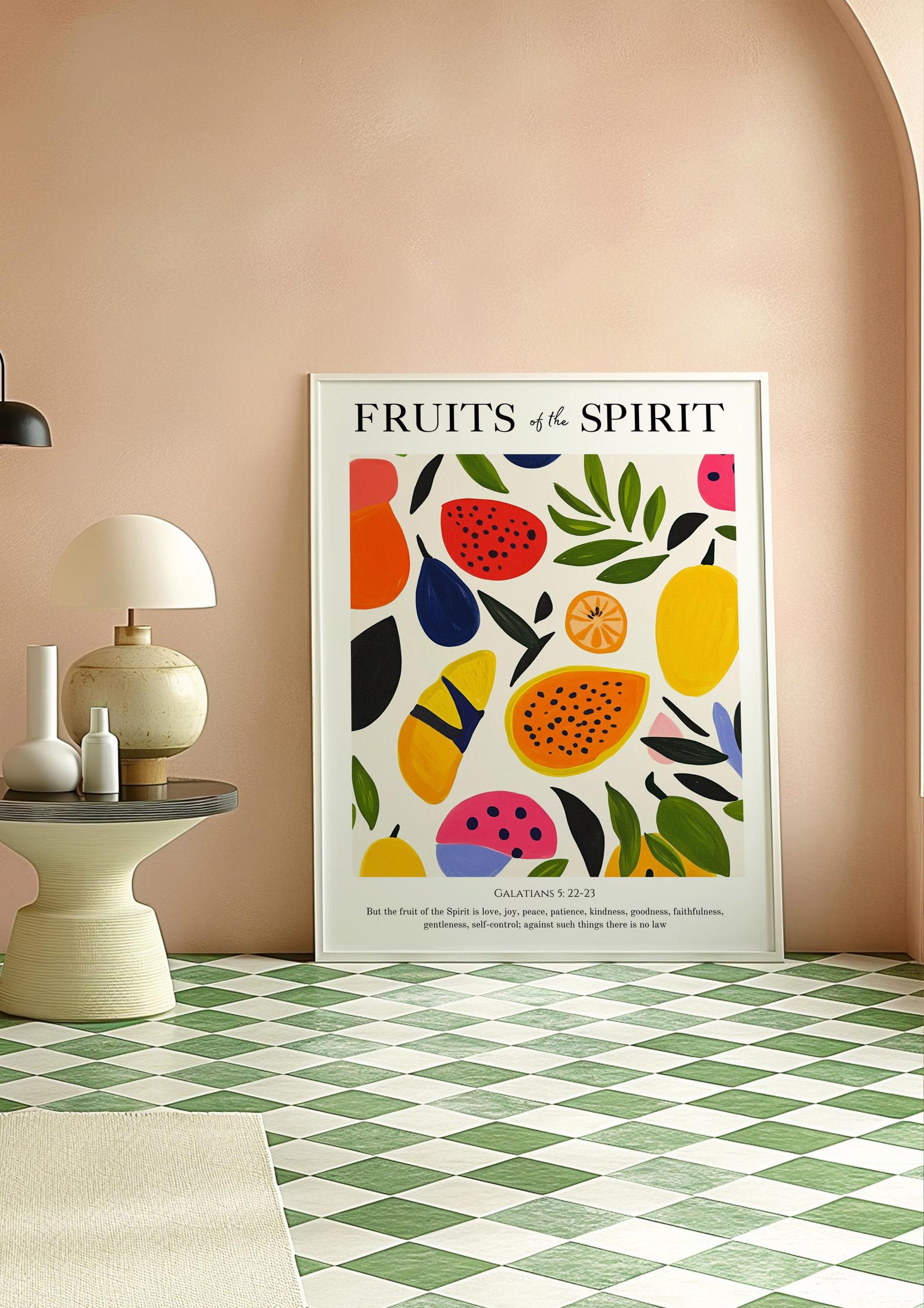 Fruit of the Spirit Art Print Retro Christian Wall Art Scripture Poster ...