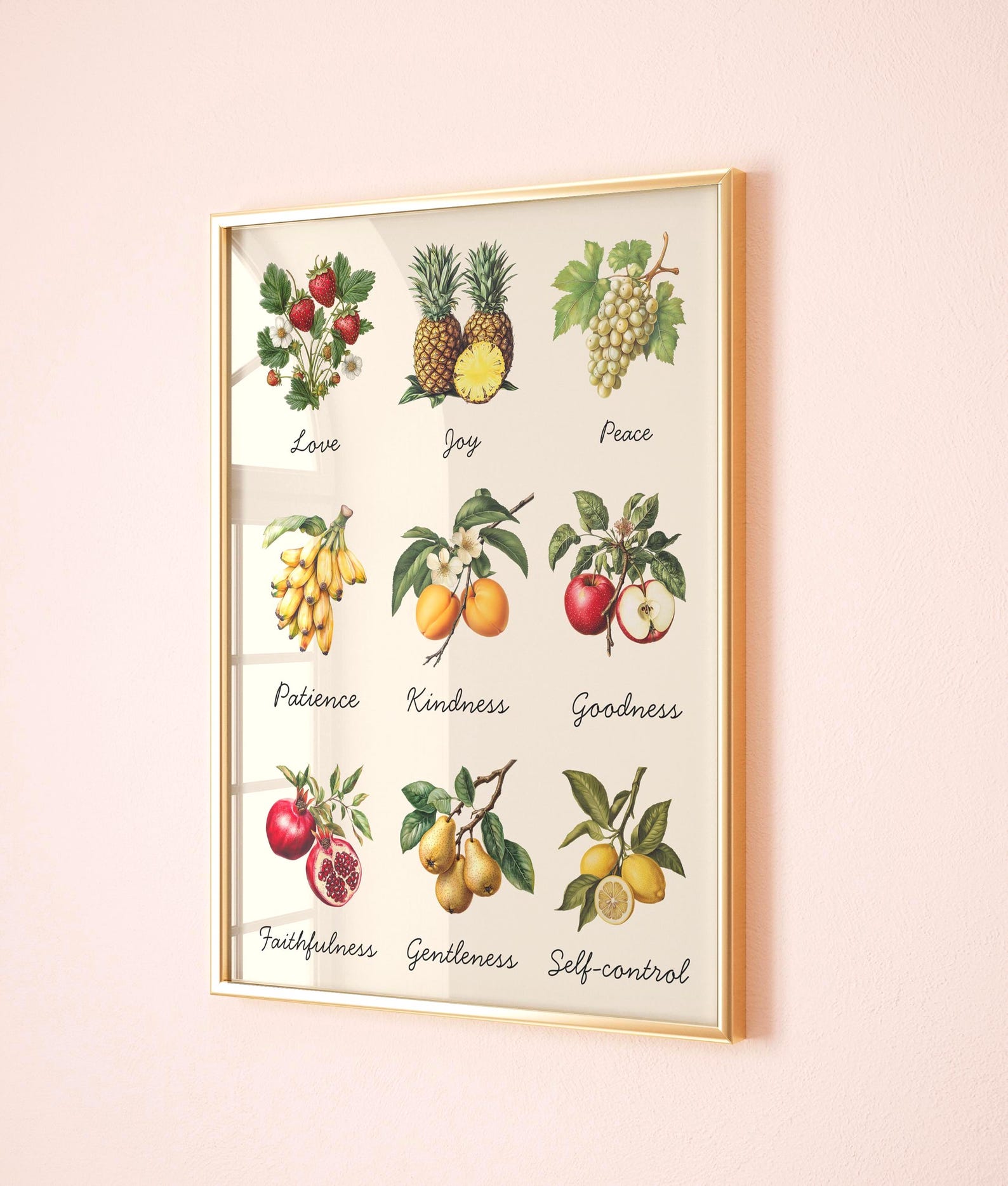 Fruits of the Spirit Wall Art – Galatians 5:22 Christian Bible Verse ...