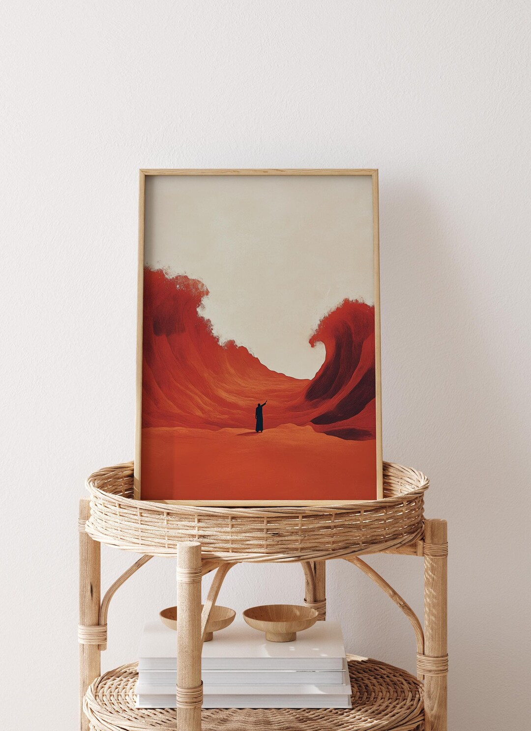 Minimalist Moses Wall Art | Red Sea Parting Print | Bible Story Artwork ...