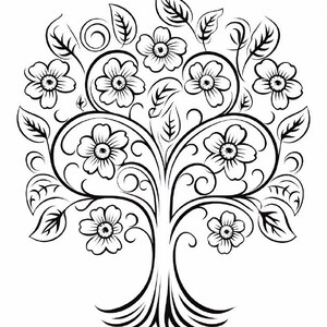 50 Floral Trees Coloring Book Vol 4 50 Intricate Tree Designs With ...