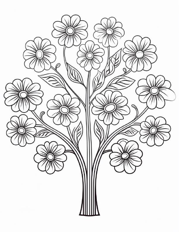 50 Floral Trees Coloring Book Vol 4 50 Intricate Tree Designs With ...
