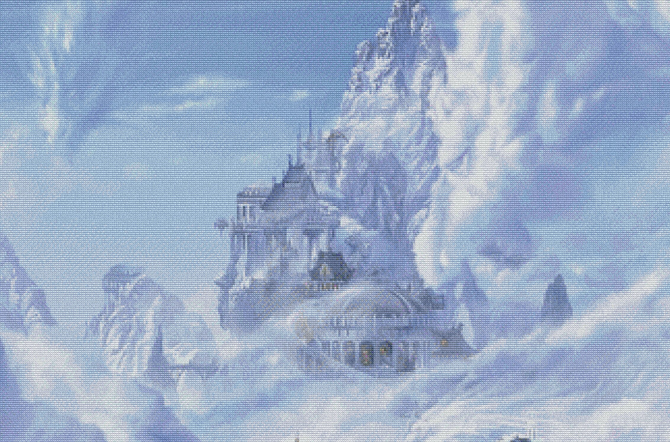 Castle in the Sky 500x923 Stitches, DMC Cross Stitch Pattern, Pdf/xsd ...