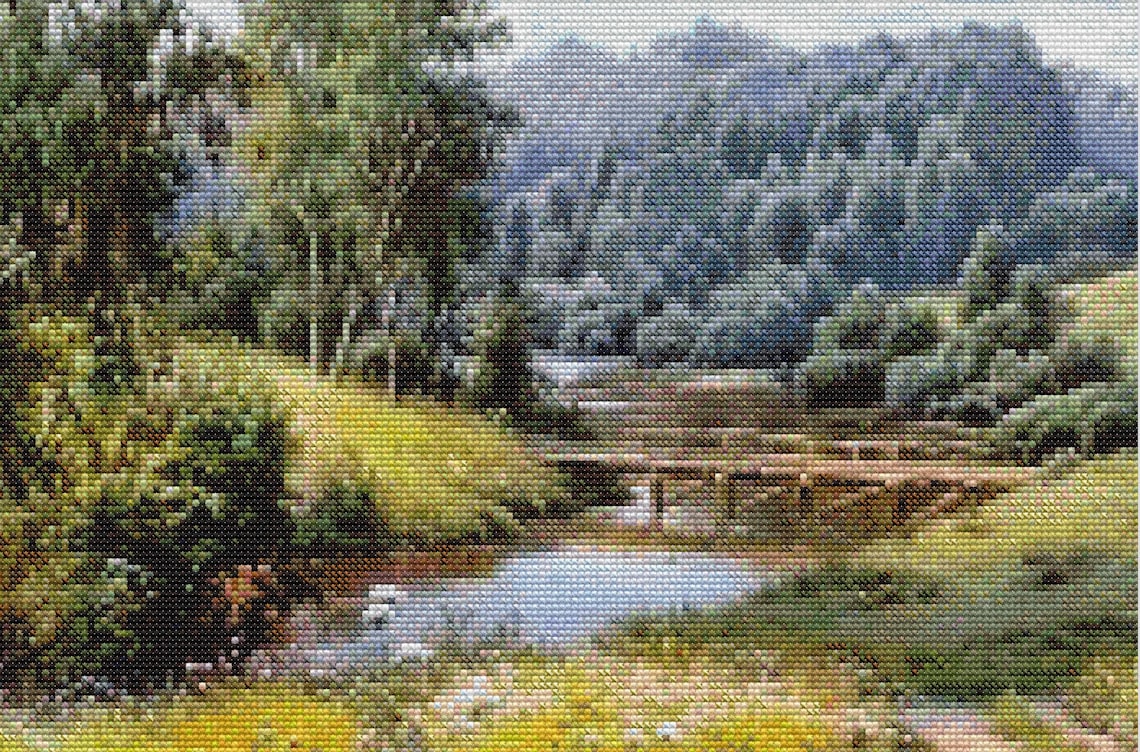 Wooden Bridge (500x298 Stitches), Dmc Cross Stitch Pattern, Pdf/xsd - Etsy