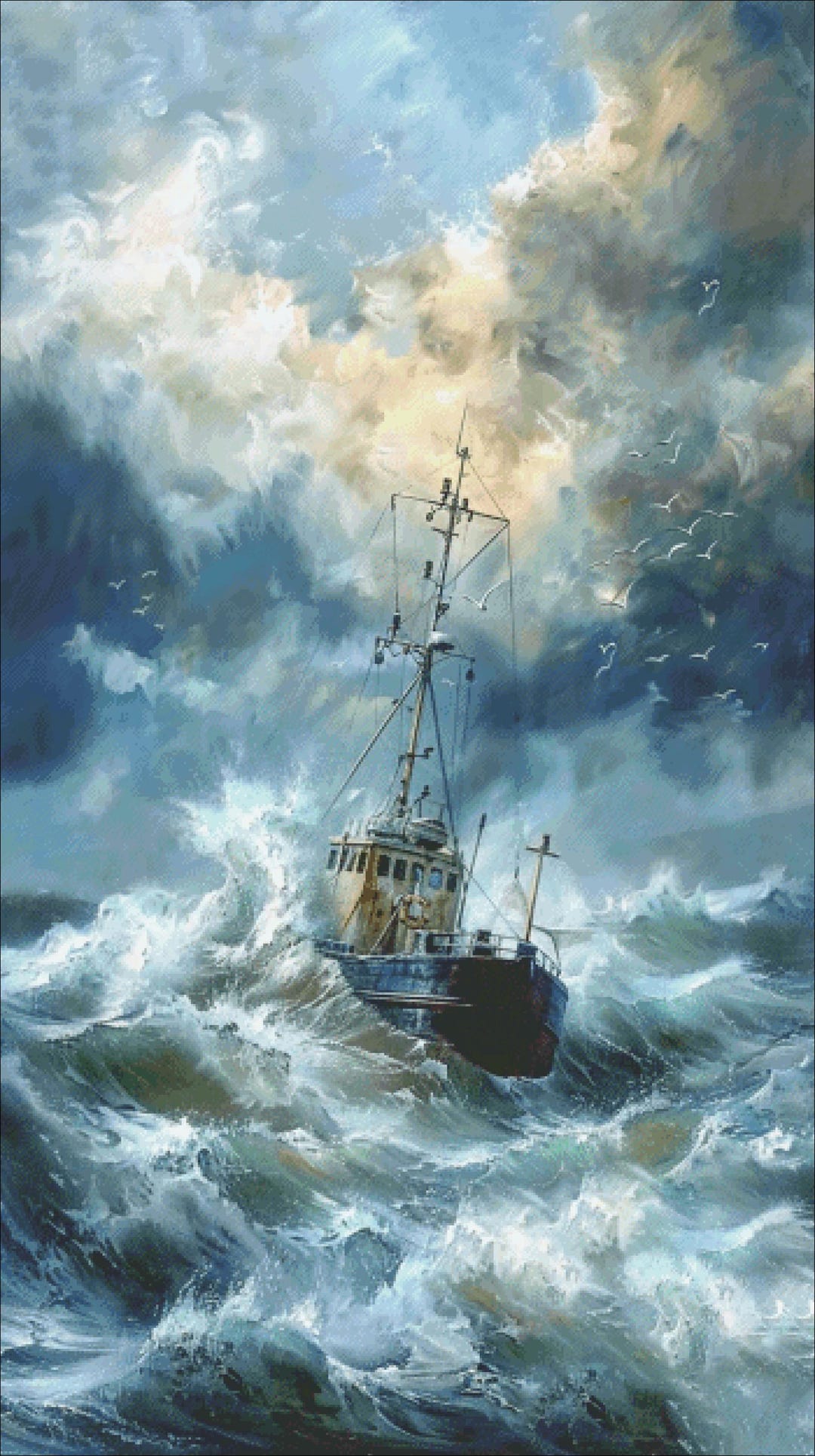 Through Storm (350x625 Stitches), Dmc Cross Stitch Pattern, Pdf/xsd - Etsy