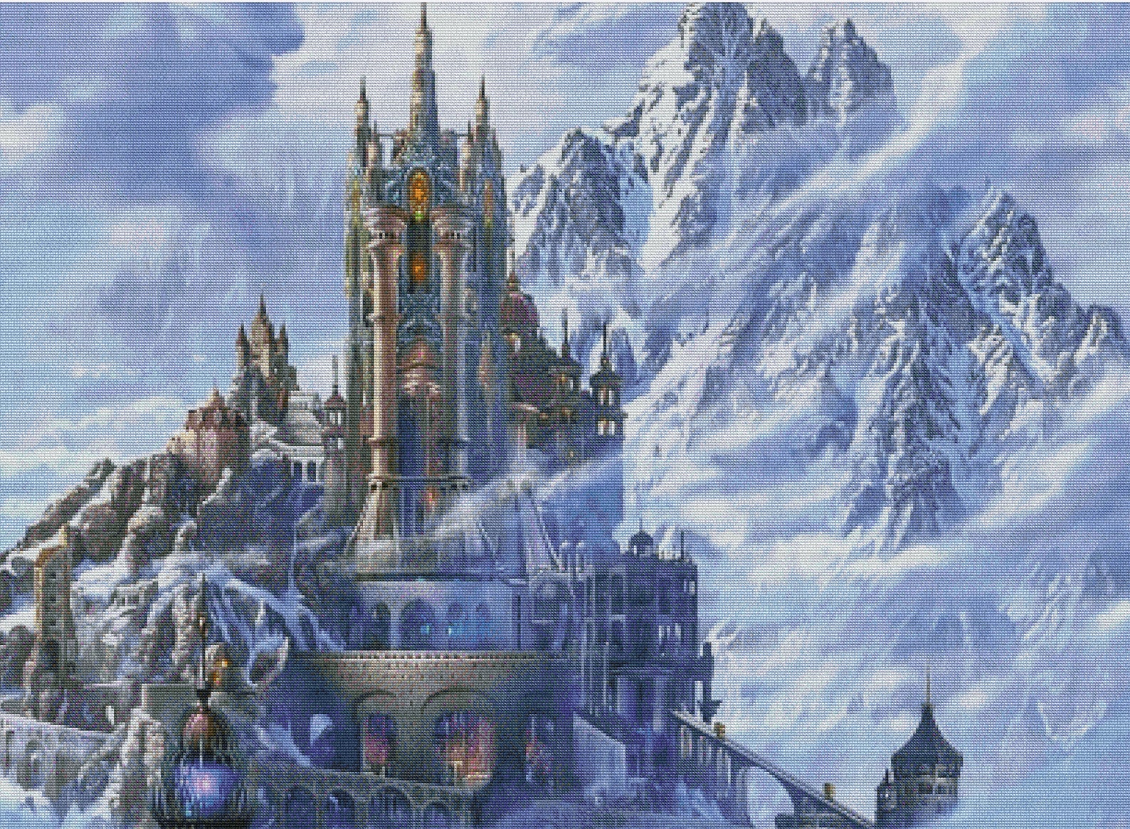 Castle in the Sky 500x923 Stitches, DMC Cross Stitch Pattern, Pdf/xsd ...