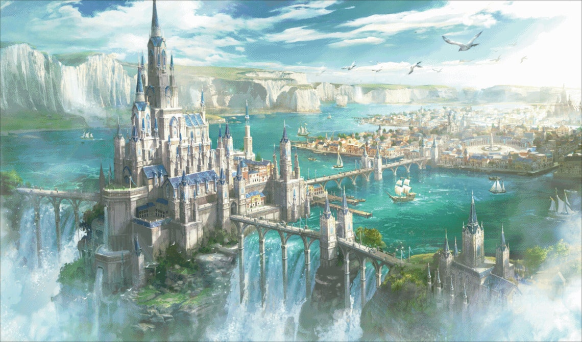 WATERFALL CASTLE 999x588 Stitches, DMC Cross Stitch Pattern, Pdf/xsd - Etsy