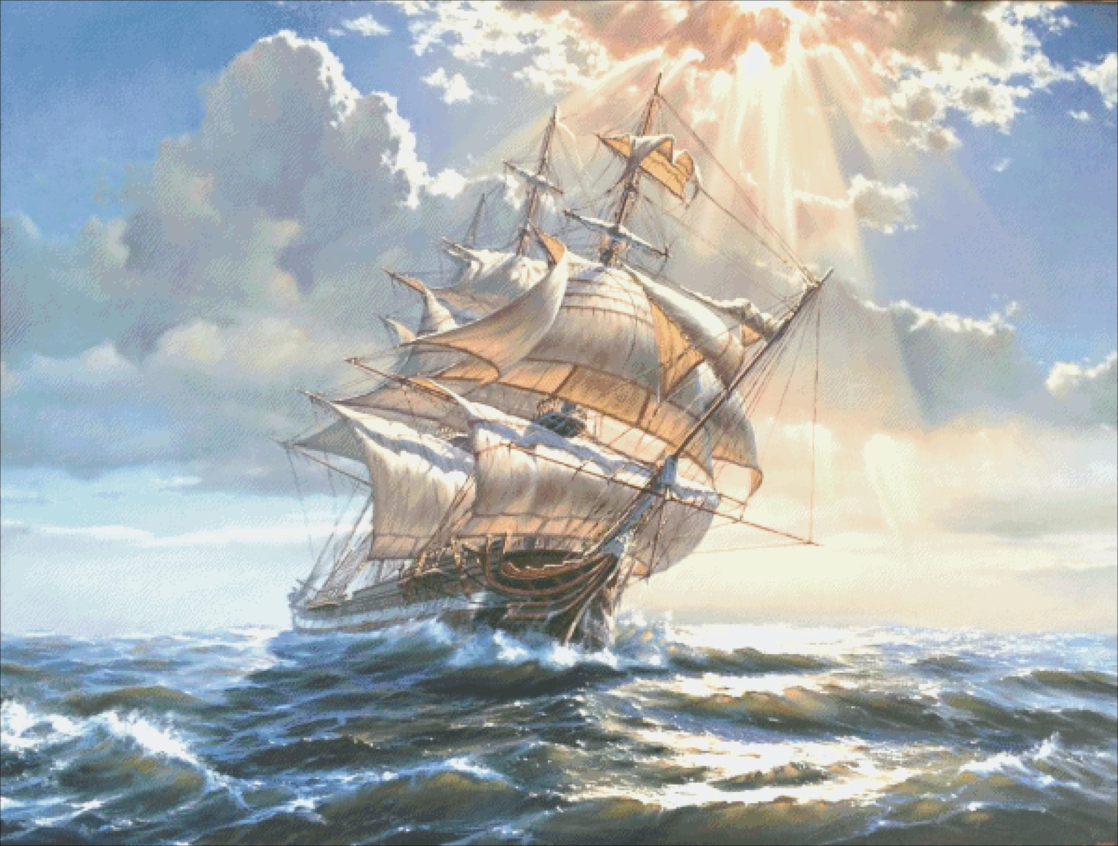 Full Sail (600x454 Stitches), Dmc Cross Stitch Pattern, Pdf/xsd - Etsy