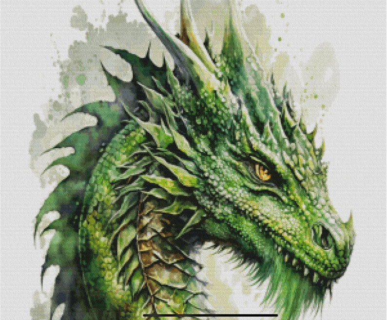 GREEN DRAGON (300x450 Stitches), Dmc Cross Stitch Pattern, Pdf/xsd - Etsy