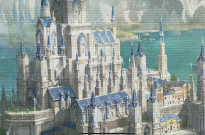 WATERFALL CASTLE (999x588 Stitches), DMC Cross Stitch Pattern, Pdf/xsd ...