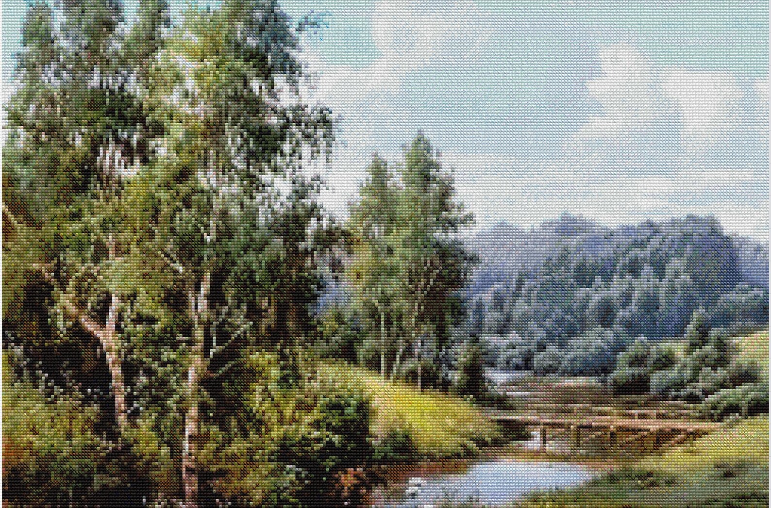 Wooden Bridge (500x298 Stitches), Dmc Cross Stitch Pattern, Pdf/xsd - Etsy