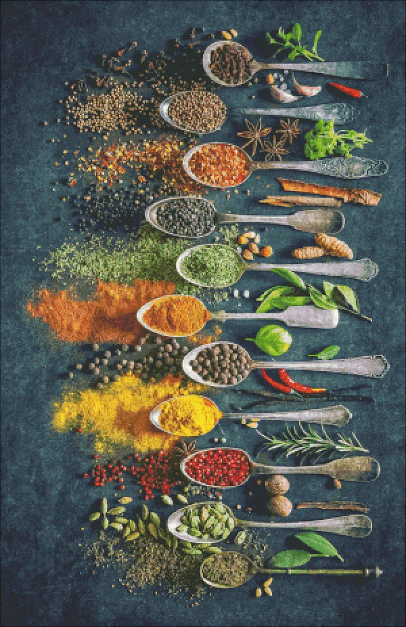 Spices (300x463 Stitches), DMC Cross Stitch Pattern, Pdf/xsd - Etsy