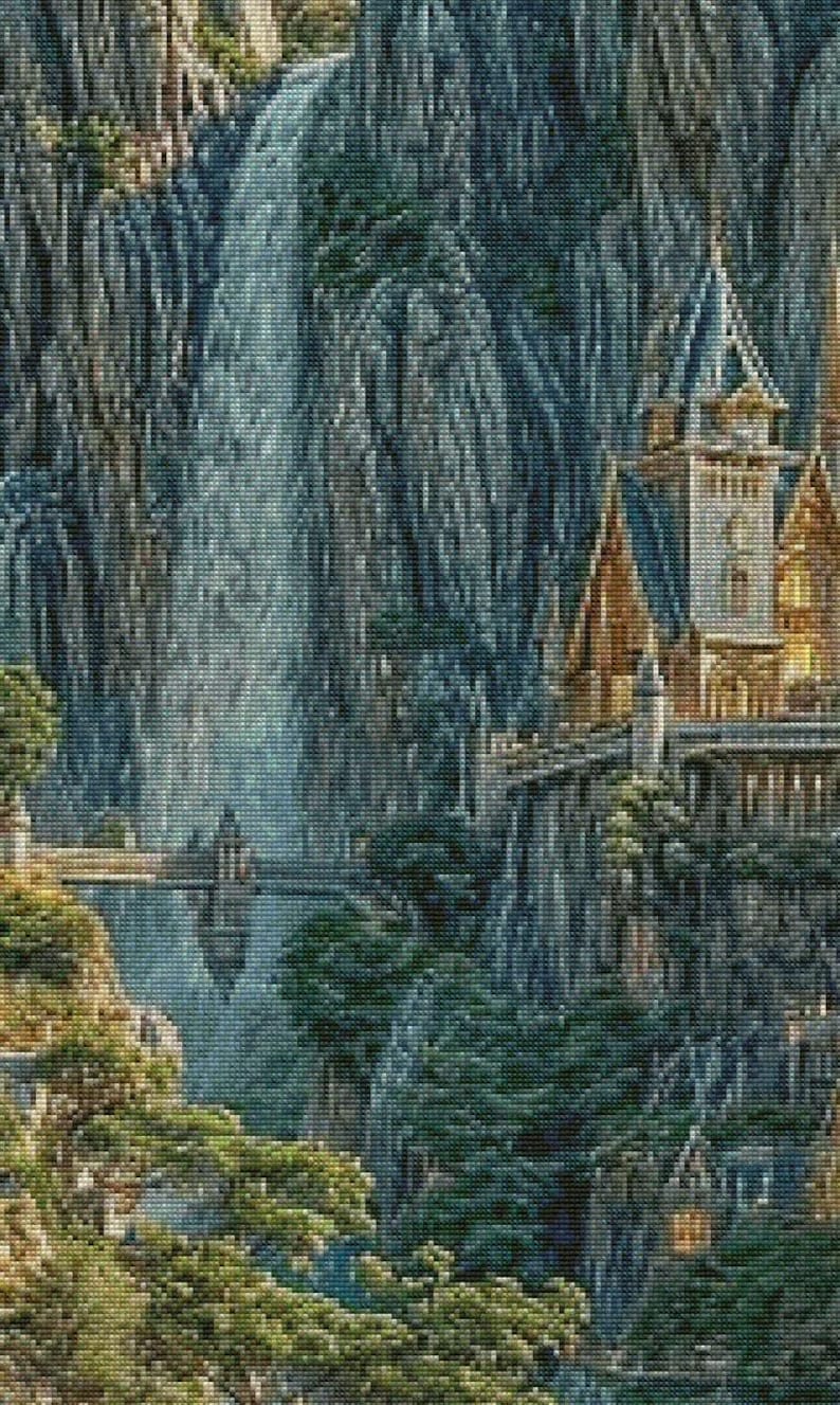 Mountain Castle (400x710 Stitches), DMC Cross Stitch Pattern, Pdf/xsd ...