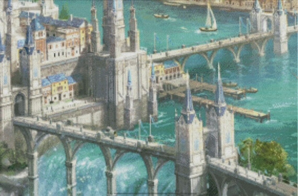 WATERFALL CASTLE 999x588 Stitches, DMC Cross Stitch Pattern, Pdf/xsd - Etsy