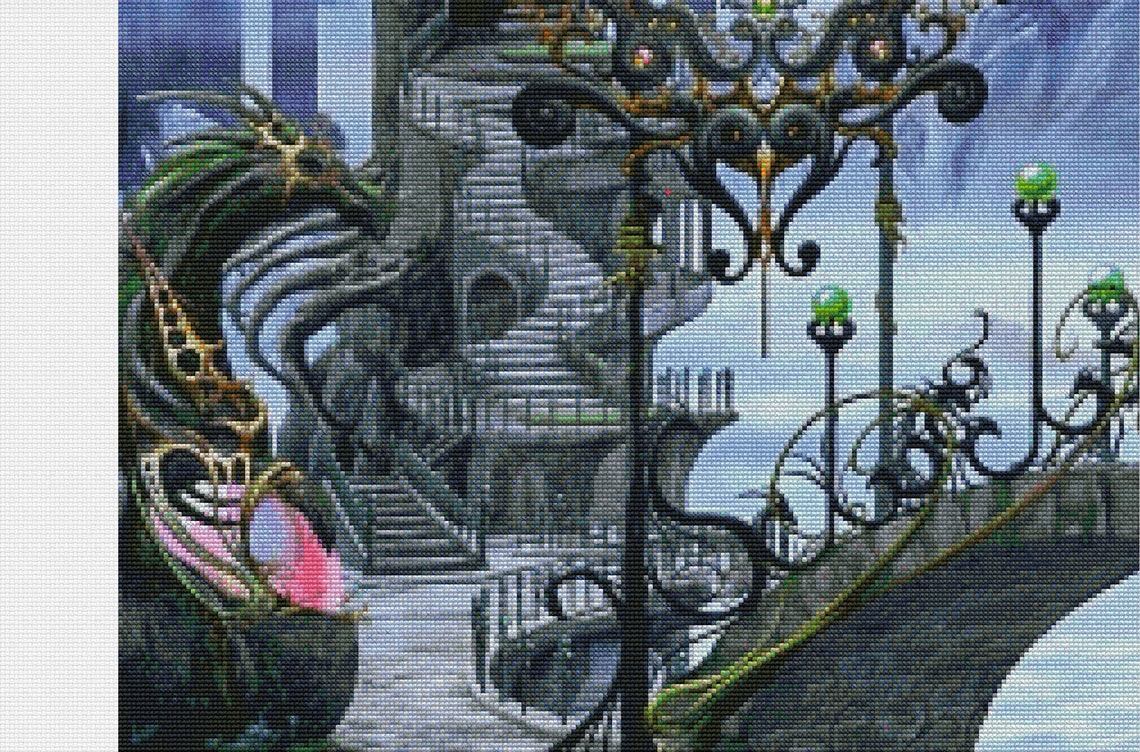 Castle in the Sky 500x923 Stitches, DMC Cross Stitch Pattern, Pdf/xsd ...