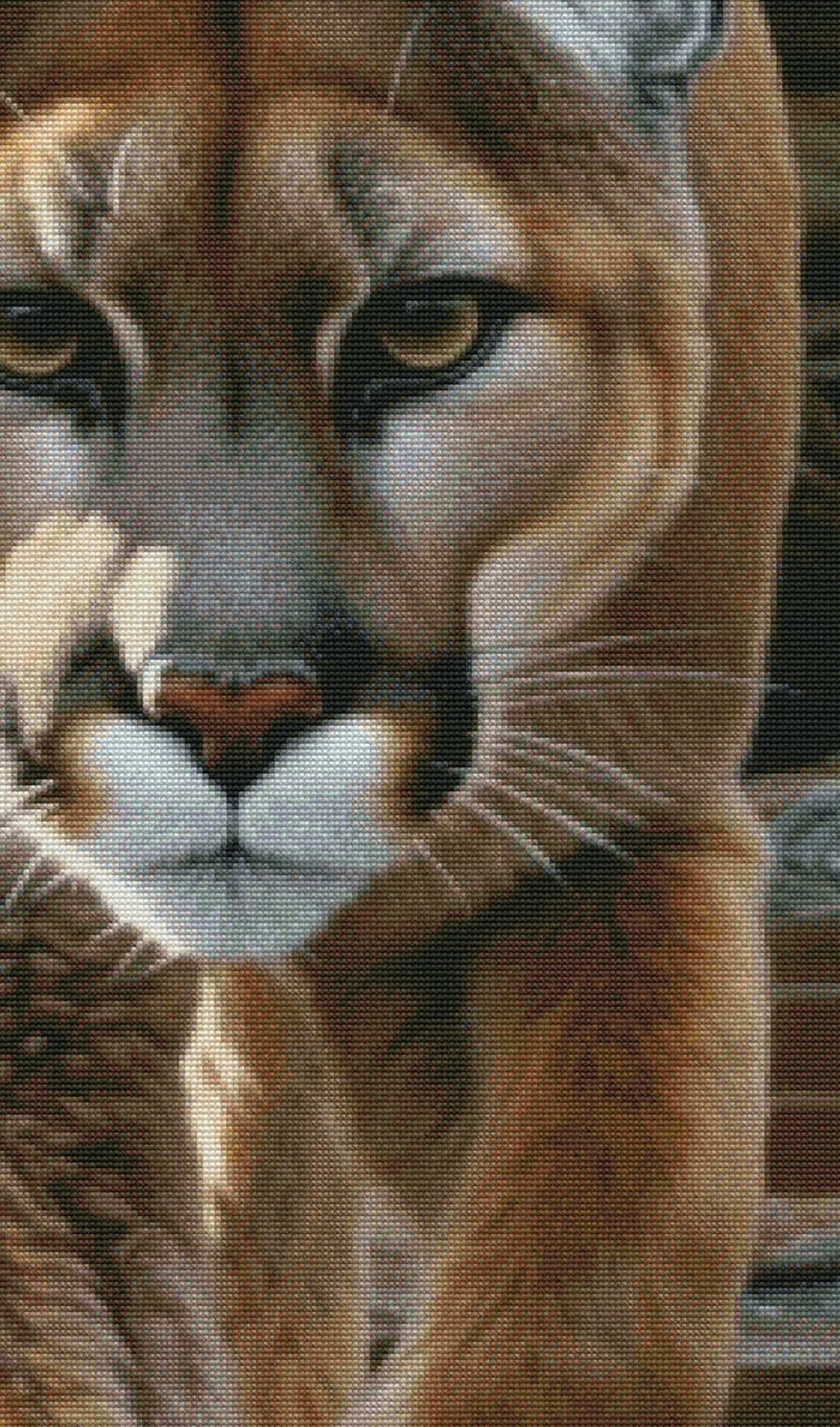 Cougar (300x552 Stitches), DMC Cross Stitch Pattern, Pdf/xsd - Etsy