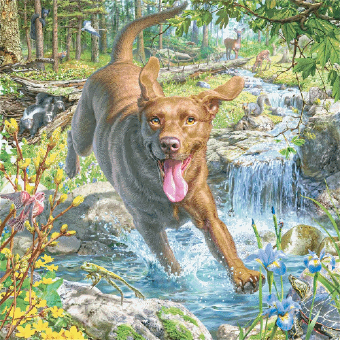 Dog on a Walk (500x500 Stitches), DMC Cross Stitch Pattern, Pdf/xsd - Etsy