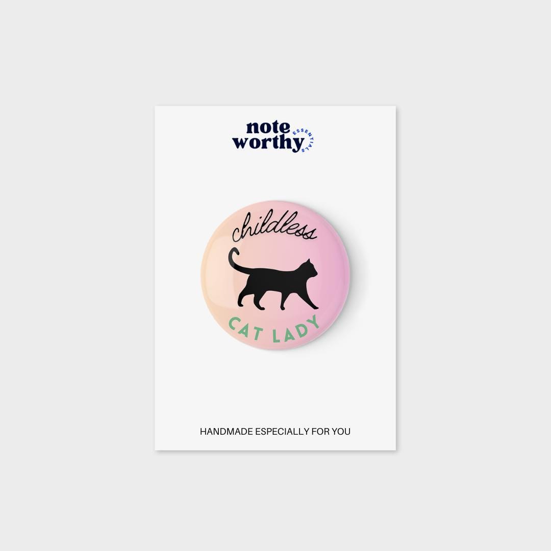 Childless Cat Lady Pin | Cat Lady | Cat Lady for Kamala Button | Comma ...
