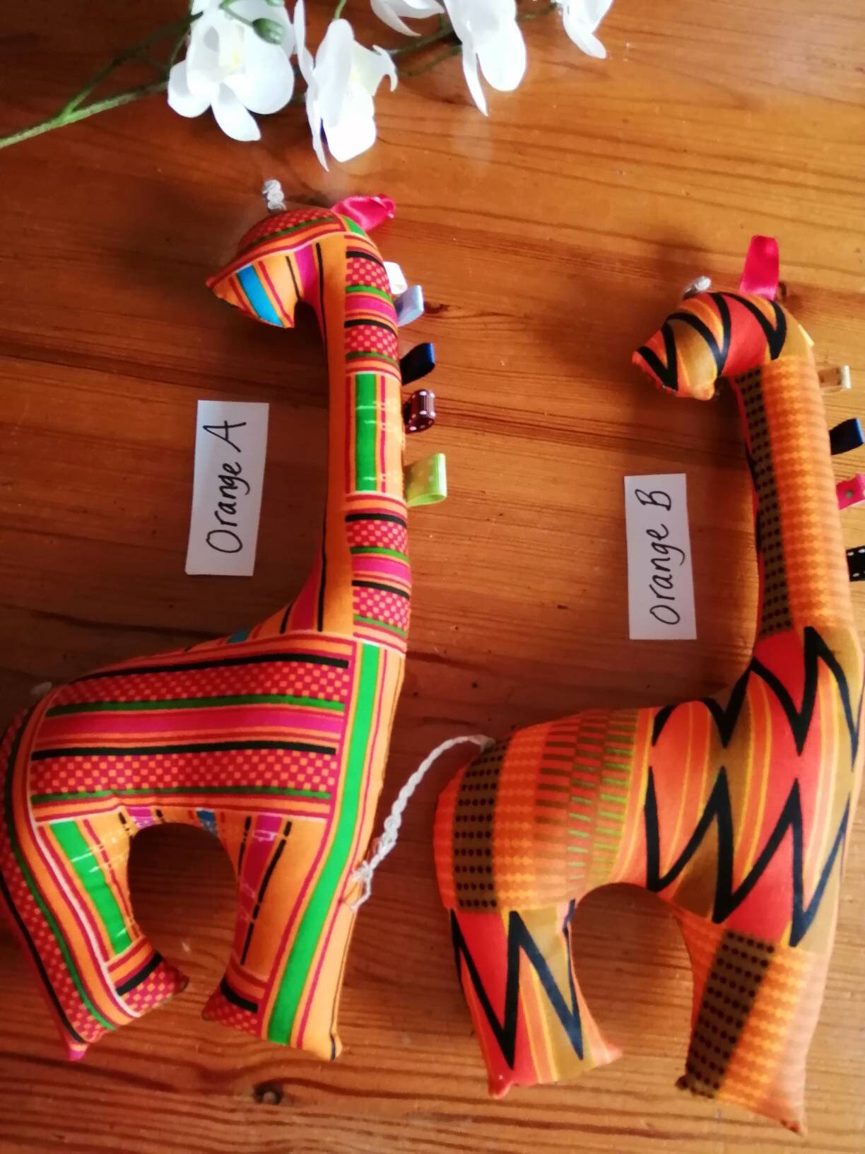 African Kente Ankara Giraffe Stuffed Toy With Sensory Ribbon | Etsy UK