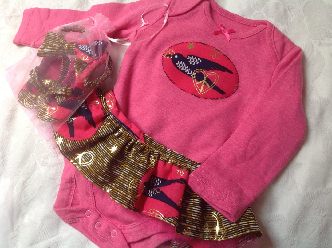 Baby Girl's Tutu Bodysuit With a Detachable Ankara Tutu, Ballerina ...