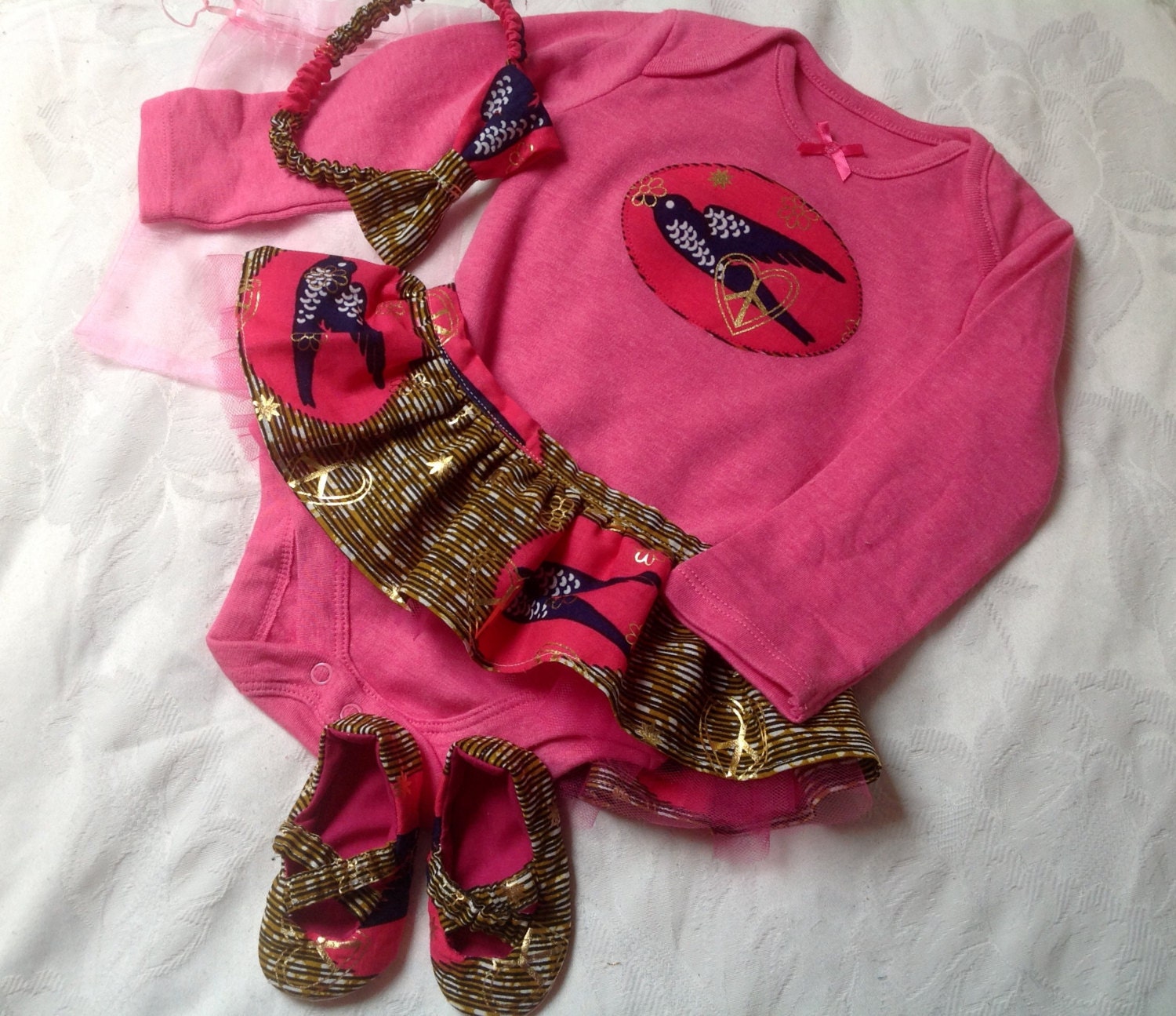 Baby Girl's Tutu Bodysuit With a Detachable Ankara Tutu, Ballerina ...