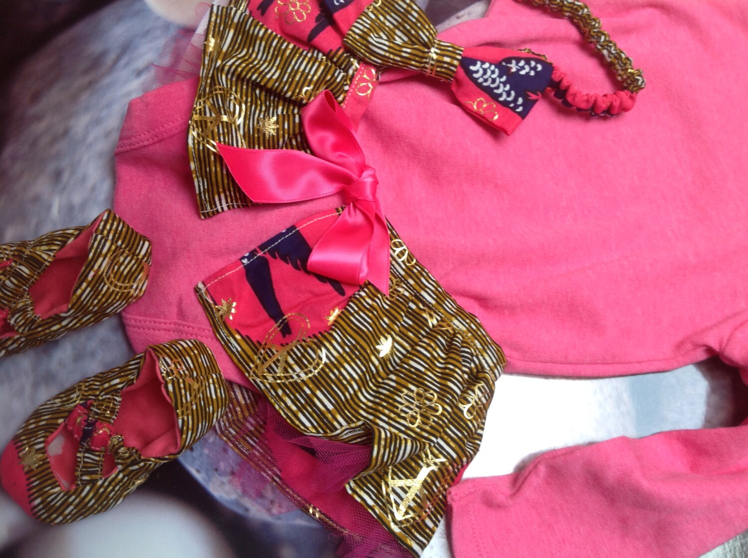 Baby Girl's Tutu Bodysuit With a Detachable Ankara Tutu, Ballerina ...