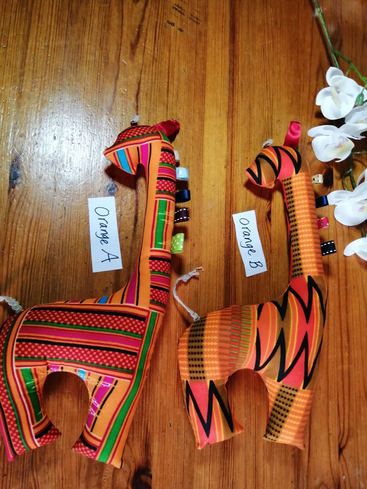 African Kente Ankara Giraffe Stuffed Toy With Sensory Ribbon | Etsy