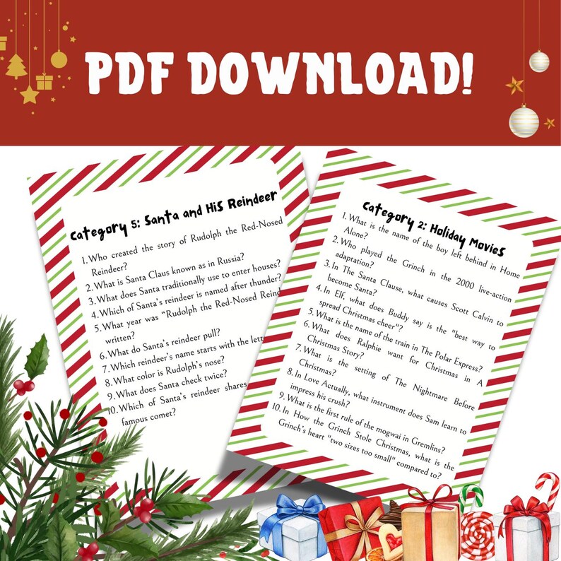 Christmas Trivia Game – Xmas Trivia 70 Questions With Answers | 7 Fun ...