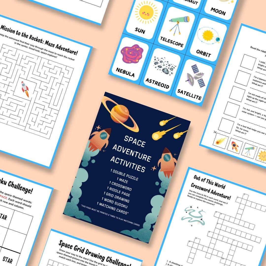 Space Adventure Activity Book for Kids - Fun Printable Games, Mazes ...