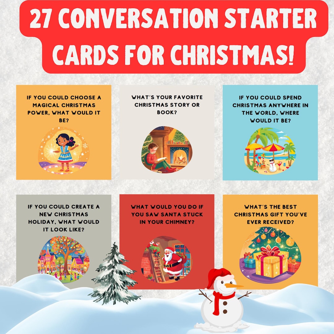 27 Christmas Conversation Starter Cards for Kids – Fun Holiday ...