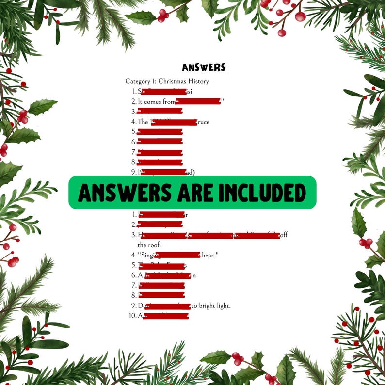 Christmas Trivia Game – Xmas Trivia 70 Questions With Answers | 7 Fun ...