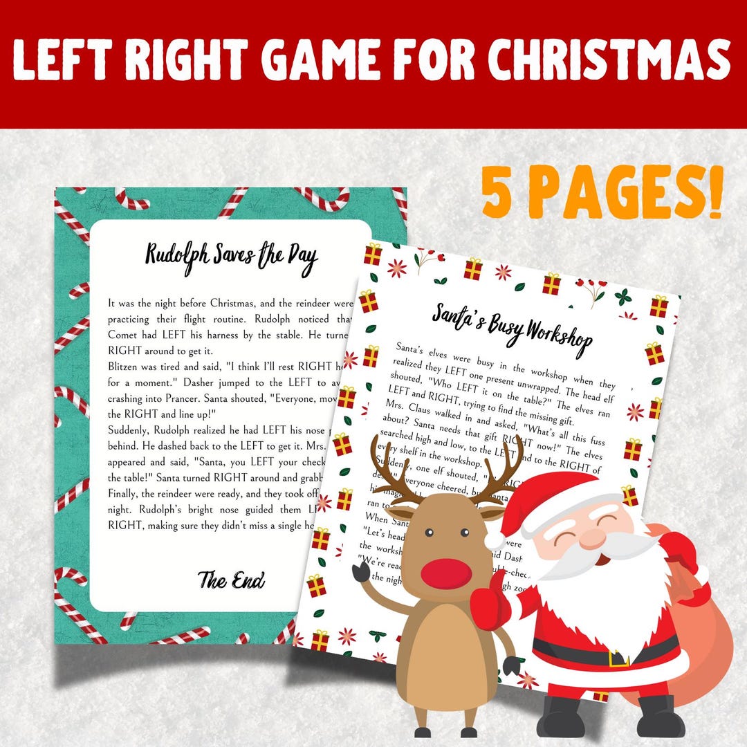 Left Right Christmas Game Printable Stories – Fun Holiday Party ...