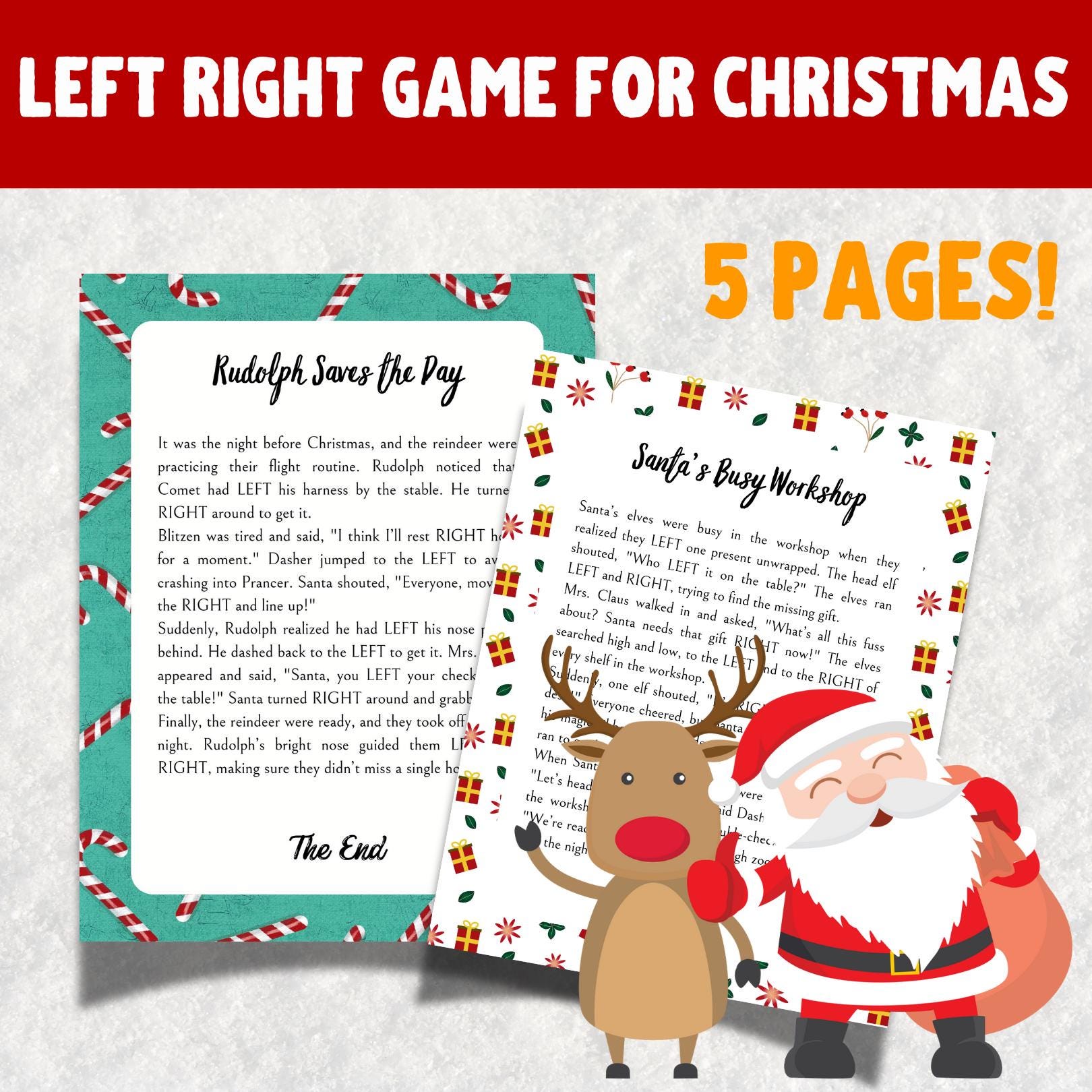 Left Right Christmas Game Printable Stories – Fun Holiday Party ...