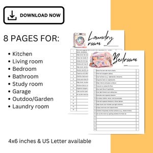 Printable Cleaning Planner – Room-by-room Cleaning Checklists for an ...