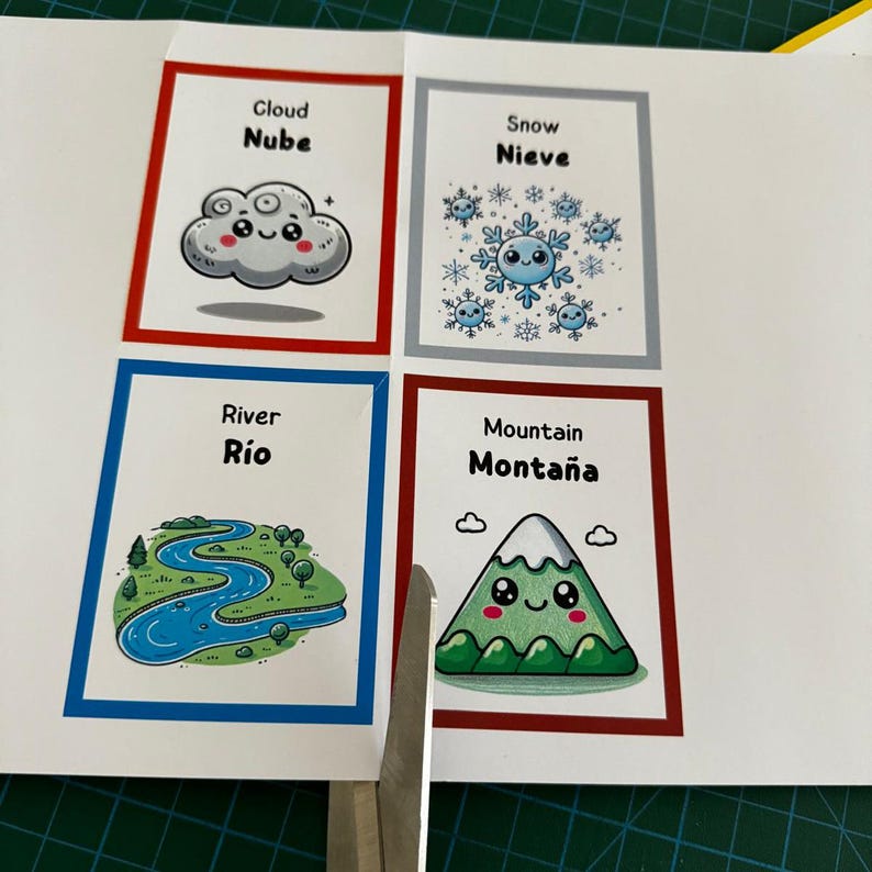 Nature Themed English Spanish Flashcards for Babies, Flashcards for ...