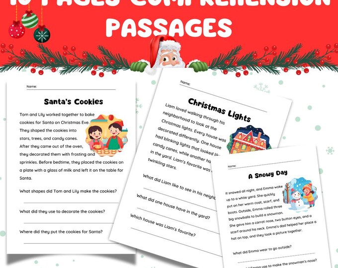 Christmas Reading Comprehension Passages for Kids – 10 Fun ...