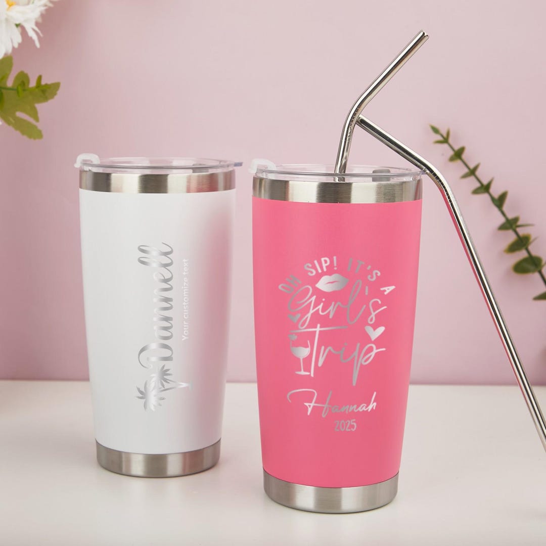 Custom 20oz Holiday Tumbler, Personalized Tumbler, Girls Trip Gifts ...