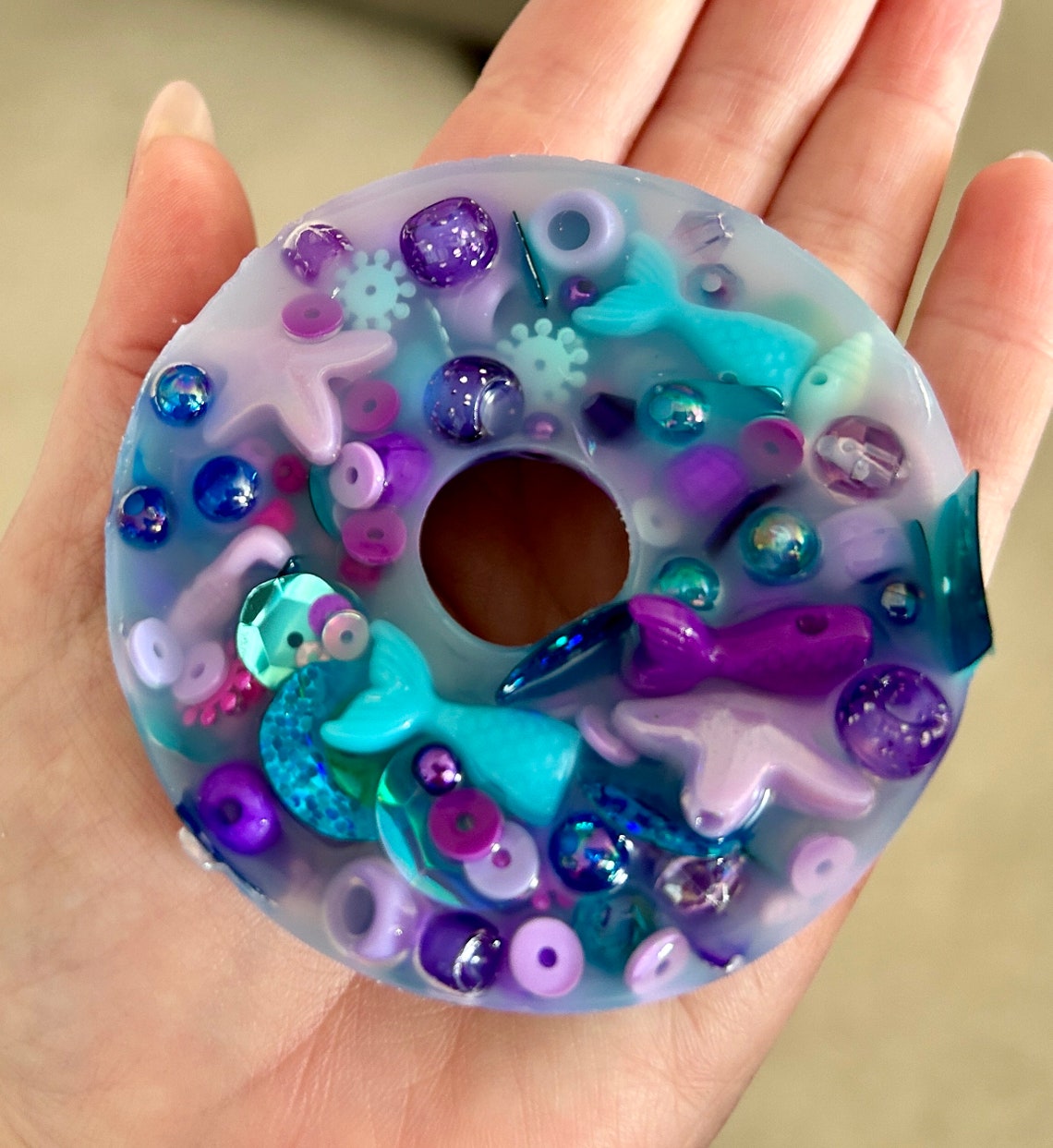 MERMAID Donut Shaped Silicone Picking Pad Stress and Anxiety Relief ...