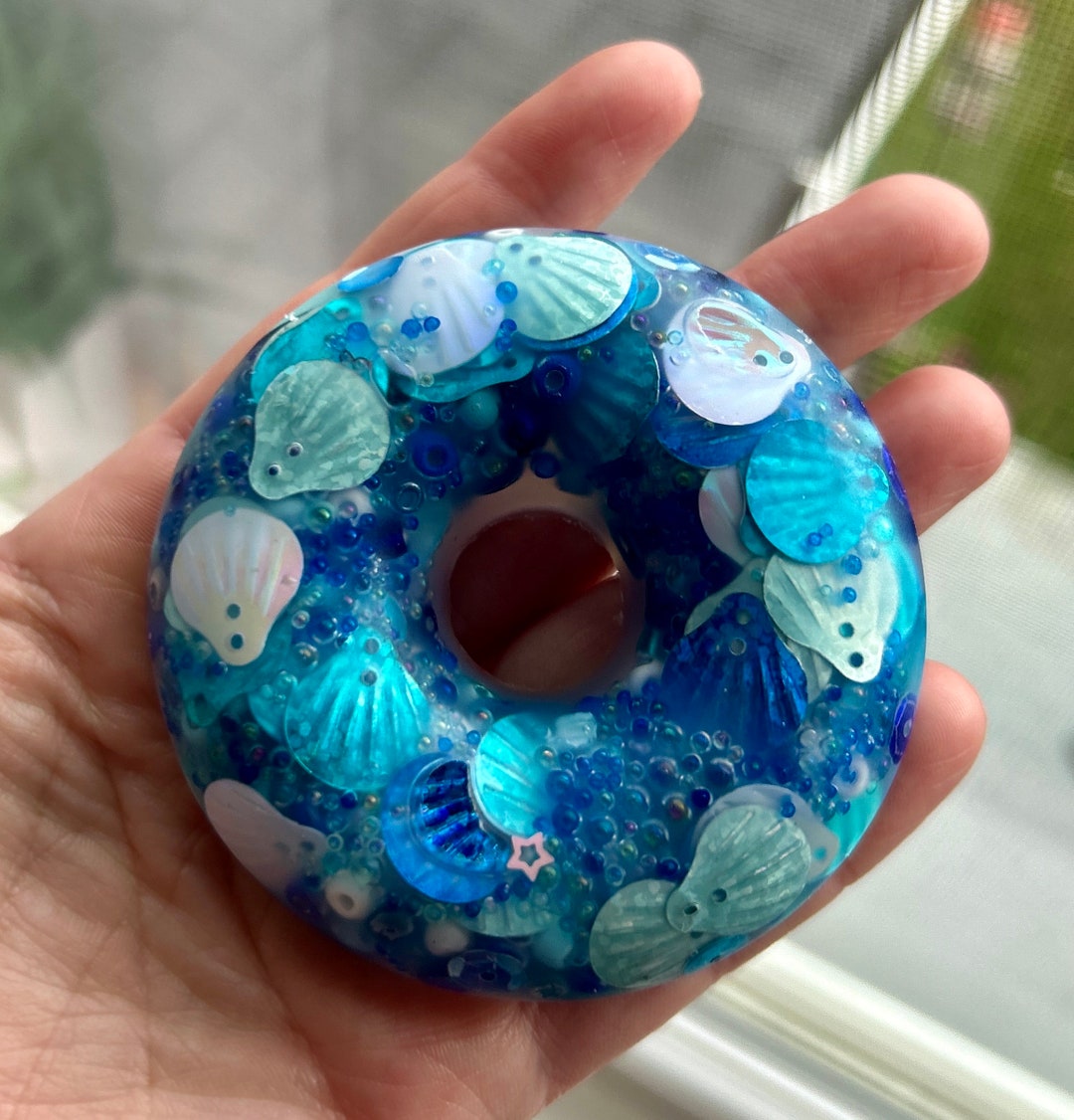 OCEAN Shells Donut Shaped Silicone Picking Pad quantity 1 Stress and ...