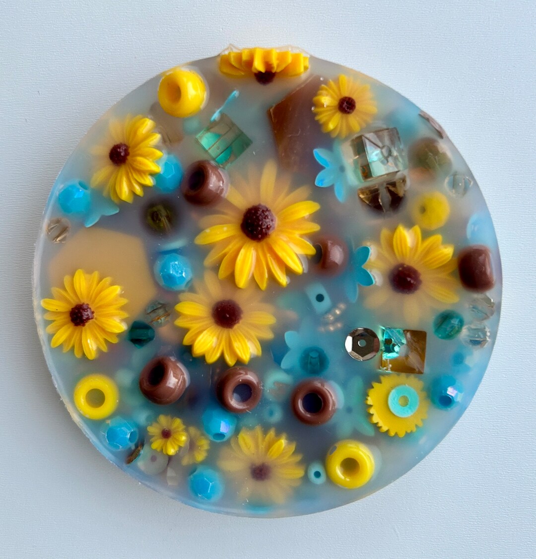 SUNFLOWER Bead Mix Silicone Picking Pad Stress and Anxiety Relief ...