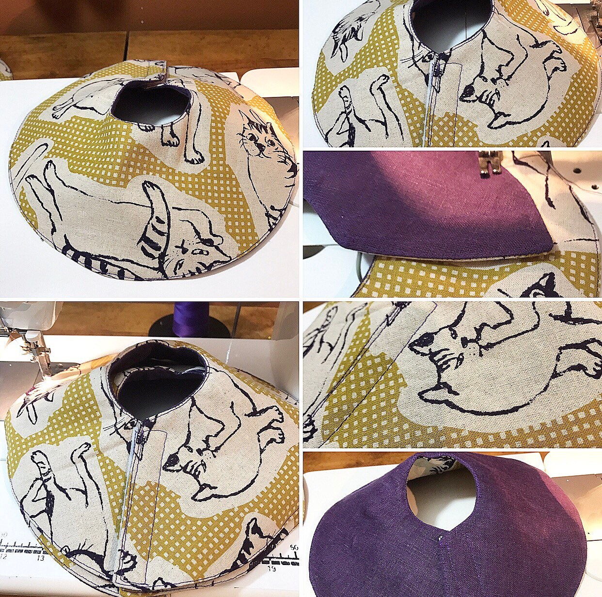 Scribble Cat Cotton Linen Cat Soft Cone Collar/ Cat Cone of - Etsy