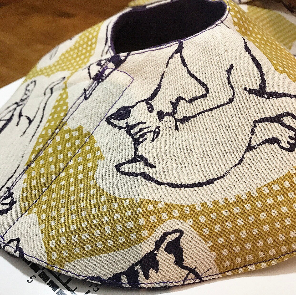 Scribble Cat Cotton Linen Cat Soft Cone Collar/ Cat Cone of - Etsy