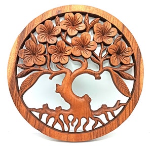 Hand Carved Decorative Wooden Art - Buddha - Tree of Life - Etsy