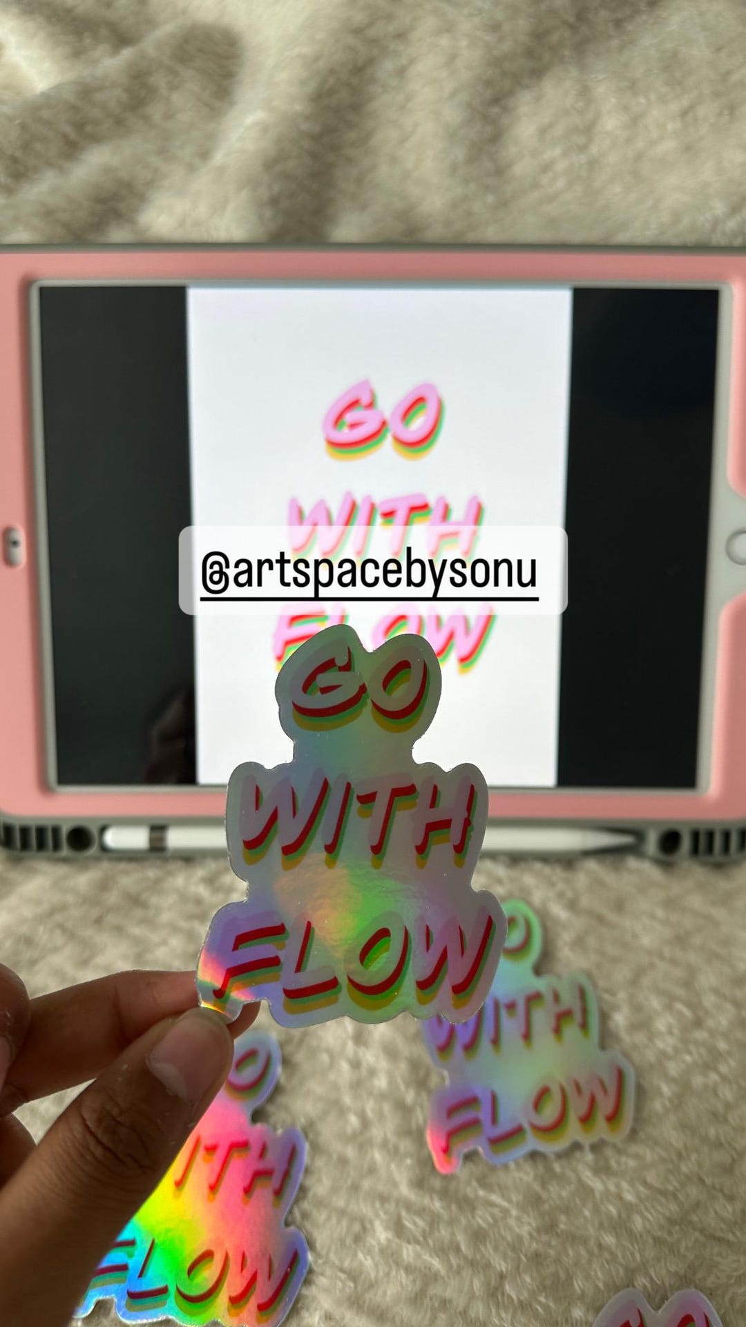 Go With Flow Sticker| Holographic Sticker|waterproof|laptop,waterbottle ...